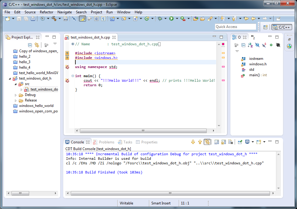 Eclipse Community Forums C C Ide Cdt Where Is Include Windowsh