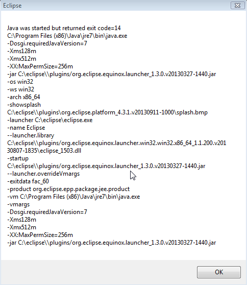 Eclipse Community Forums Newcomers Java Exit Code 14