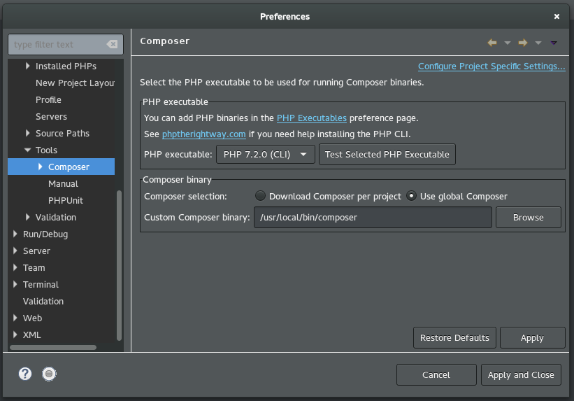 Eclipse Community Forums Php Development Tools Pdt Composers Php Executable Config