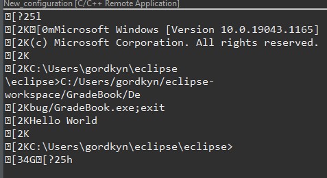 Eclipse Community Forums: C / C++ IDE (CDT) » Strange Extra Characters in Console Output