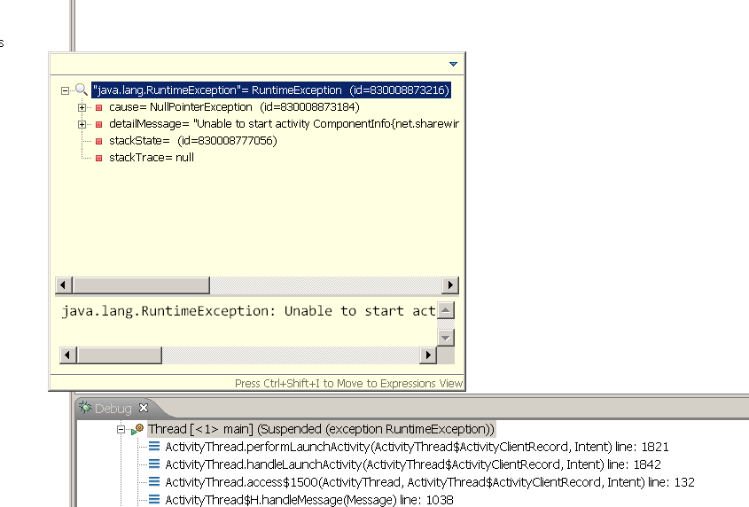 Eclipse Community Forums Java Development Tools Jdt Showing Exception Details While Debugging